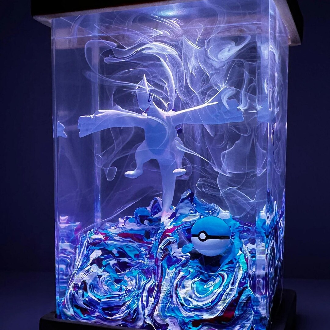 Custom Lugia Resin Lamp, Custom Diorama for Gifts, Resin Epoxy Night ...