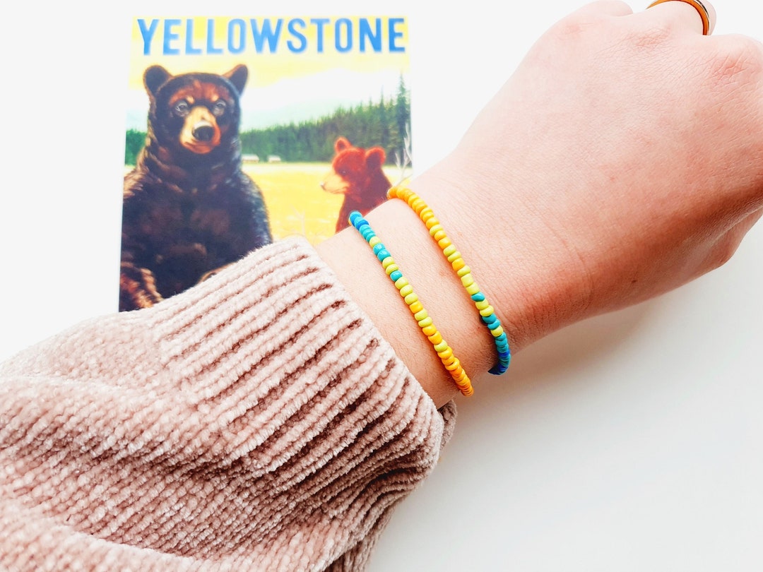 Yellowstone Beaded Bracelet, National Park Jewelry, Adjustable Bracelet ...
