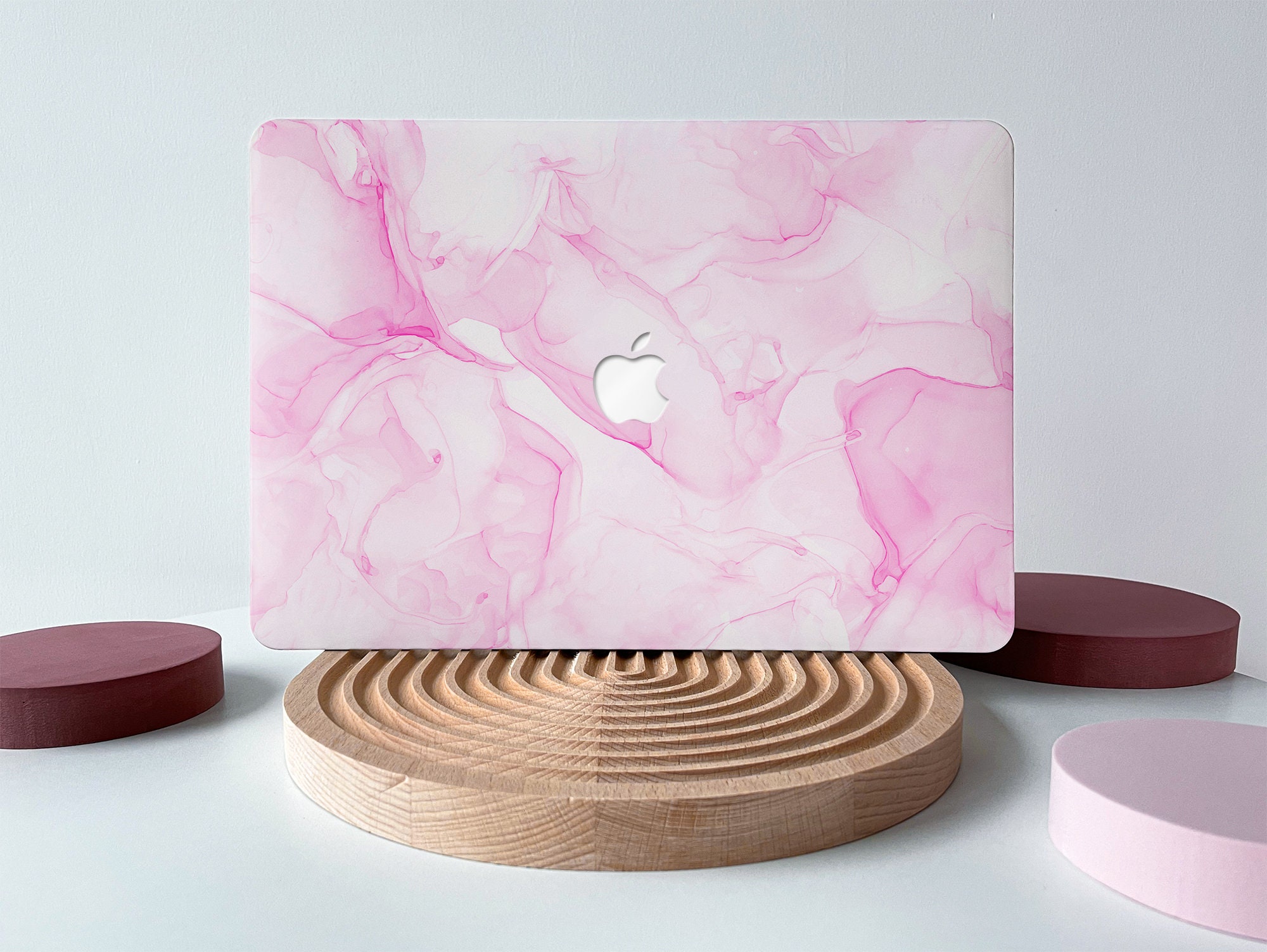 Pink And White Apple Laptop