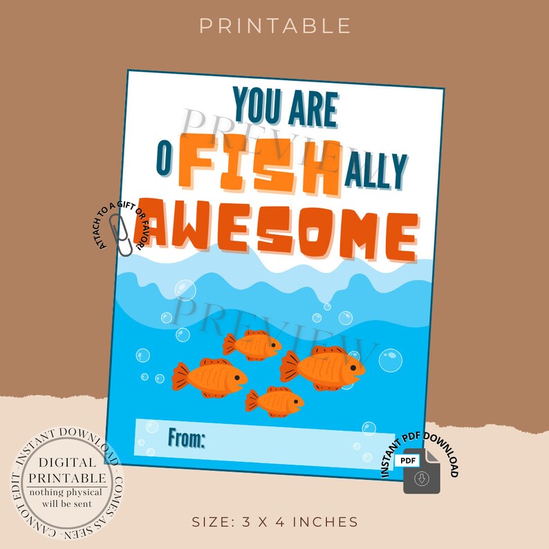 You Are Ofishally Awesome Party Favor Printable Gift Tag| Summer Party ...