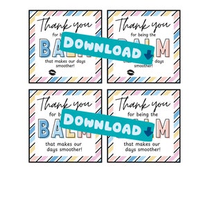Thank You for Being the Balm Printable for Lip Gloss| Lip Gloss Charms ...