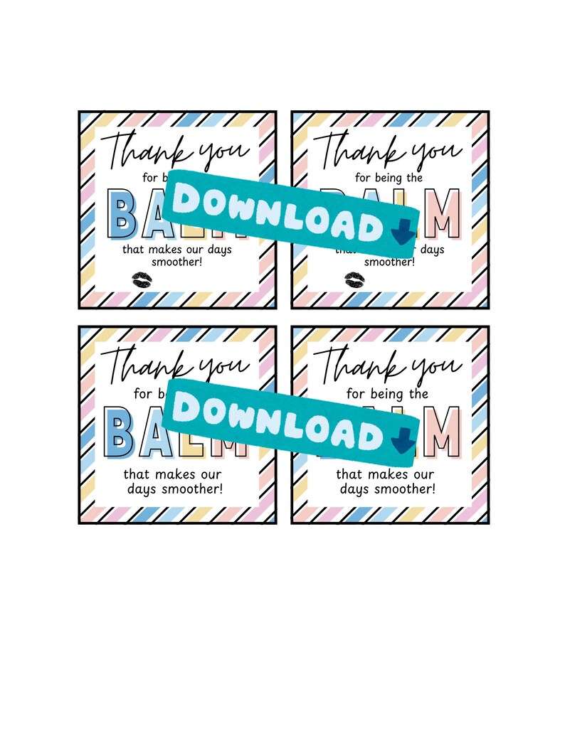 Thank You for Being the Balm Printable for Lip Gloss| Lip Gloss Charms ...