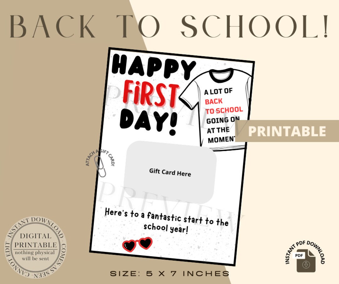 Happy First Day Gift Card Holder for Teacher New School Year Gift for ...