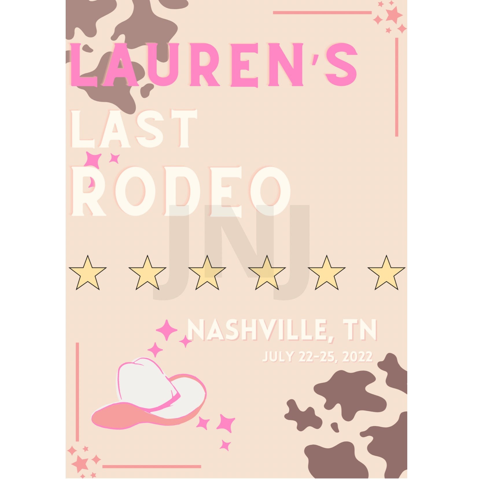 Digital Print Last Rodeo Invitation Itinerary Nashville Bachelorette ...
