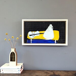 1991 Modern Original Abstract Still Life Oil Painting -"white, Yellow ...