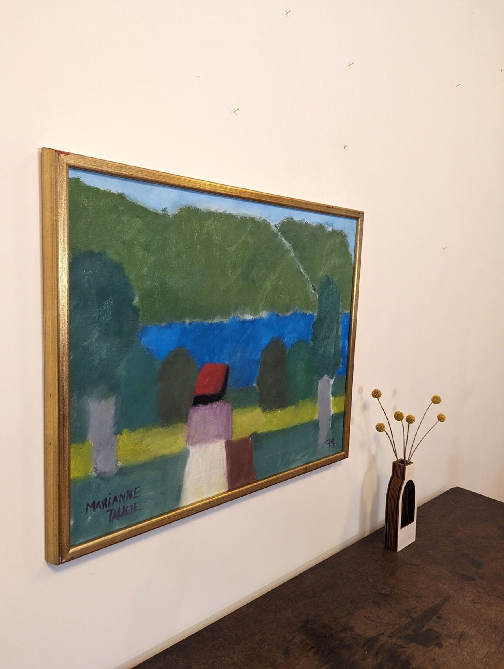 1979 Vintage Original Semi-abstract Landscape Oil Painting Mid-century ...
