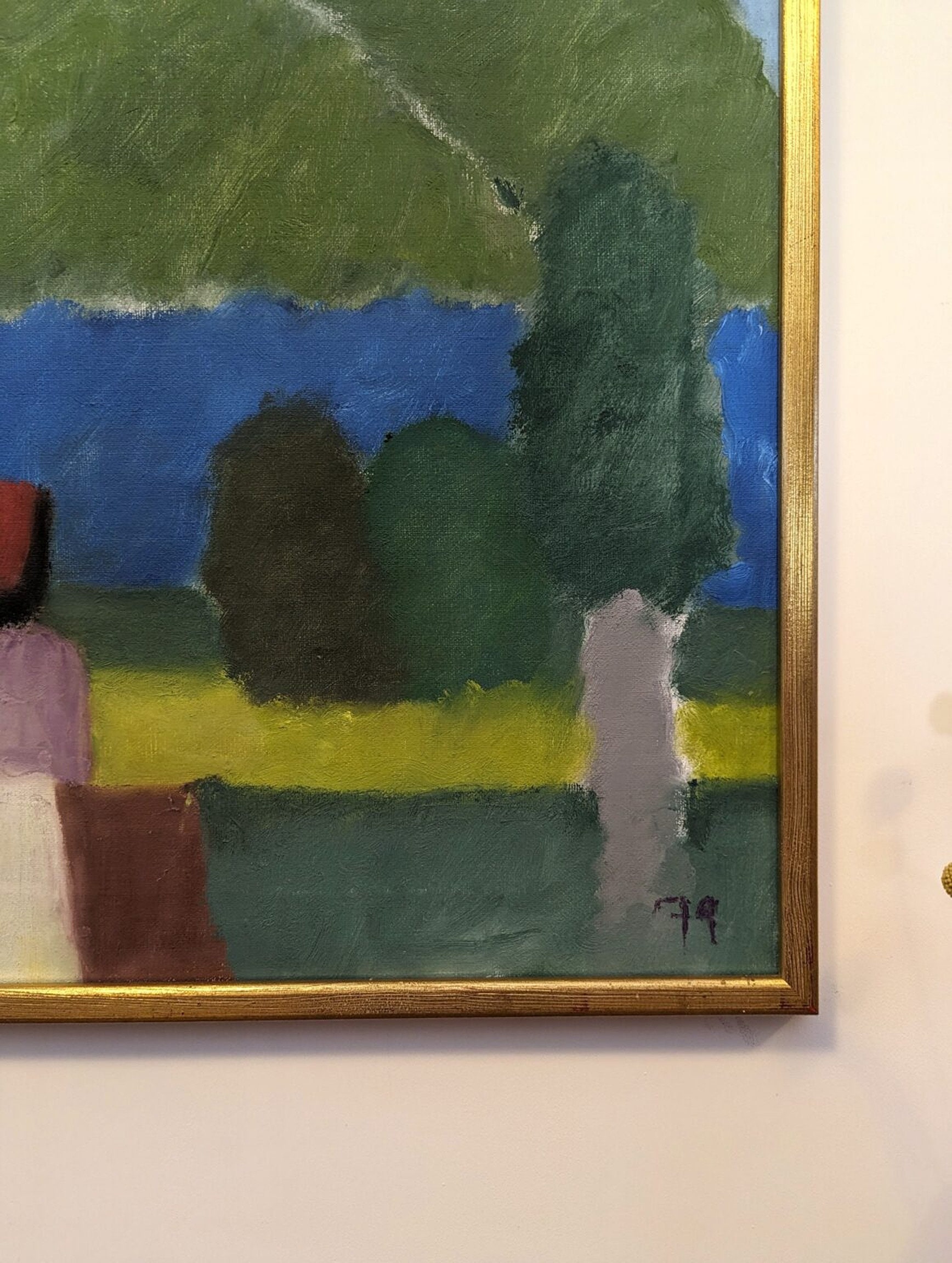 1979 Vintage Original Semi-abstract Landscape Oil Painting Mid-century ...
