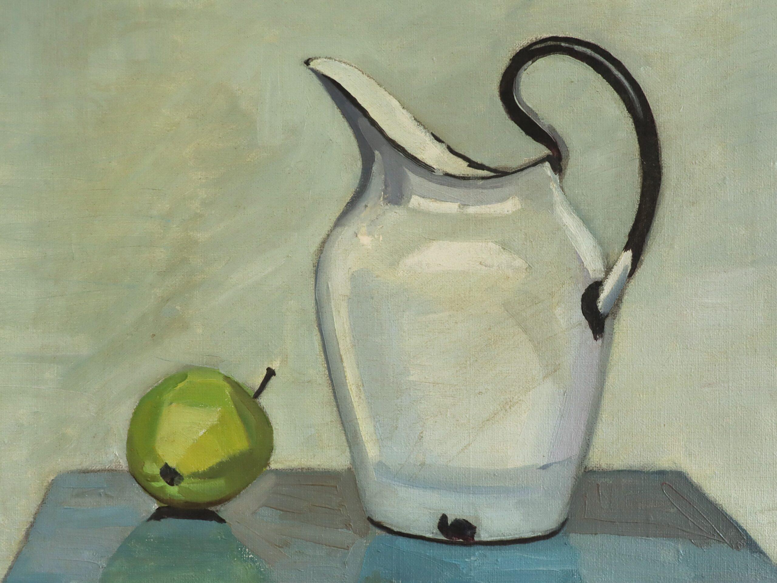 Vintage Mid-century Modern Original Still Life Oil Painting - "pear ...