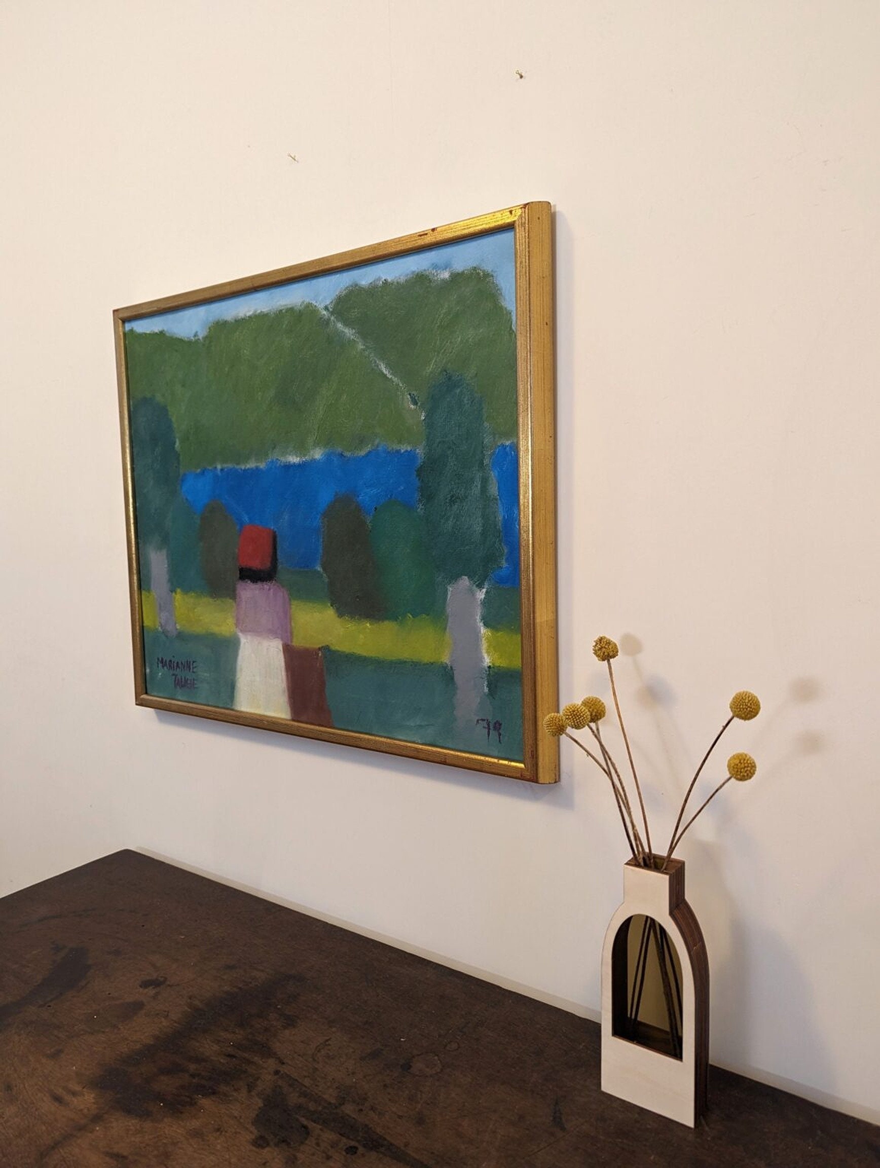 1979 Vintage Original Semi-abstract Landscape Oil Painting Mid-century ...