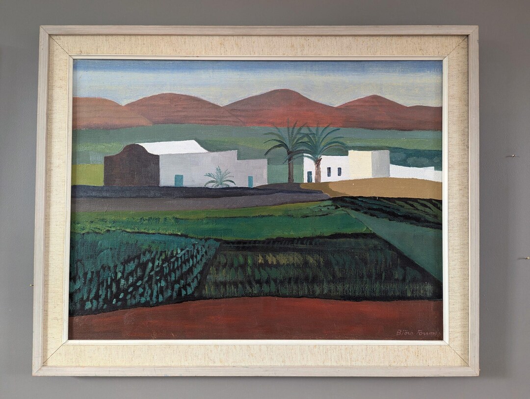 Vintage Mid-century Modern Original Landscape Oil Painting - 'white ...