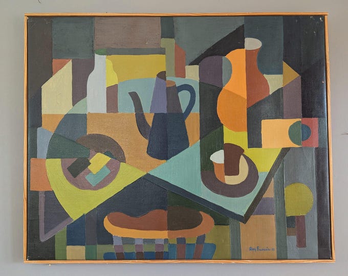1959 Vintage Original Mid-century Modern Geometric Abstract & Cubist ...