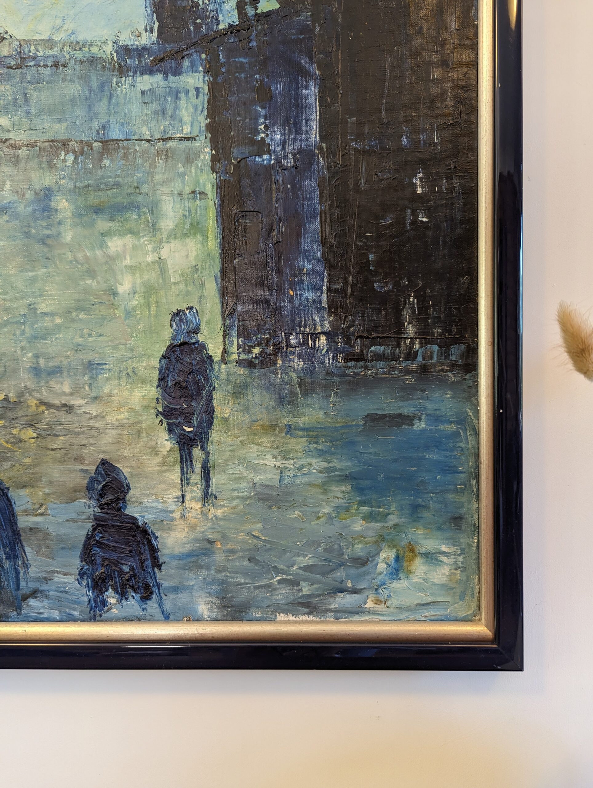Vintage Original Oil Painting Swedish Artwork Cityscape With Figures ...