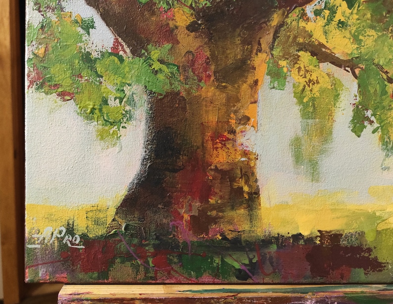 Oak Tree Painting Original Artwork Canvas Wall Art Abstract Landscape ...