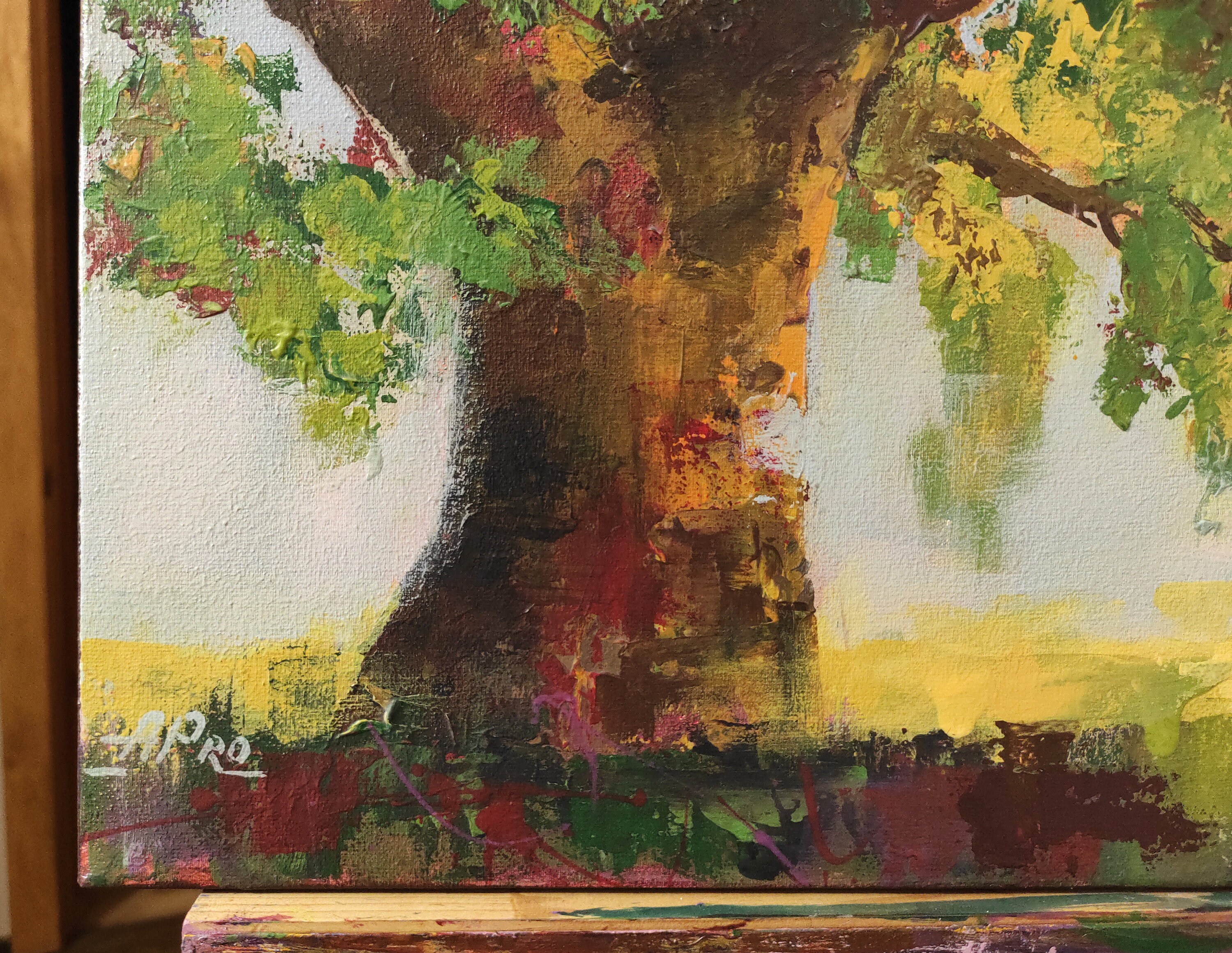 Oak Tree Painting Original Artwork Canvas Wall Art Abstract Landscape ...