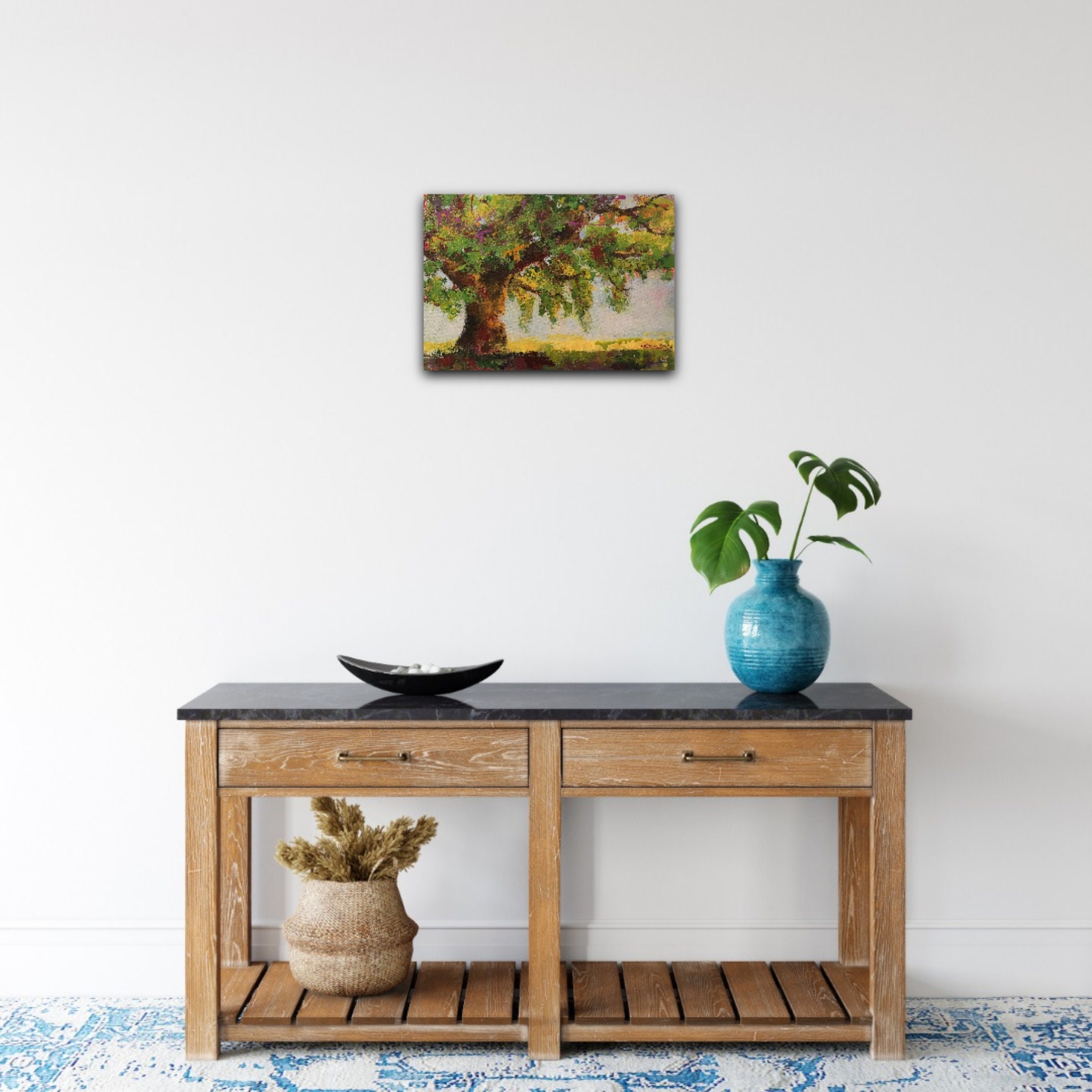 Oak Tree Painting Original Artwork Canvas Wall Art Abstract Landscape ...