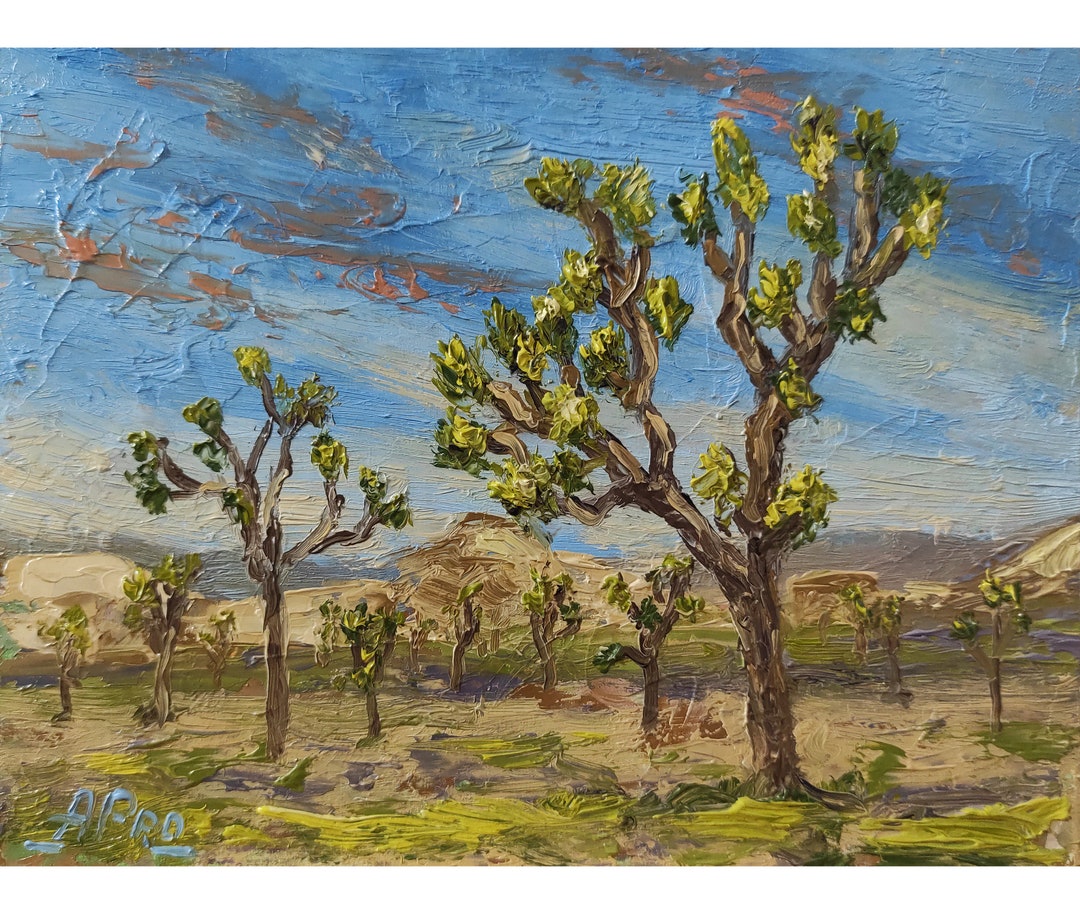 Joshua Tree Painting Original Artwork Small Landscape Oil - Etsy UK