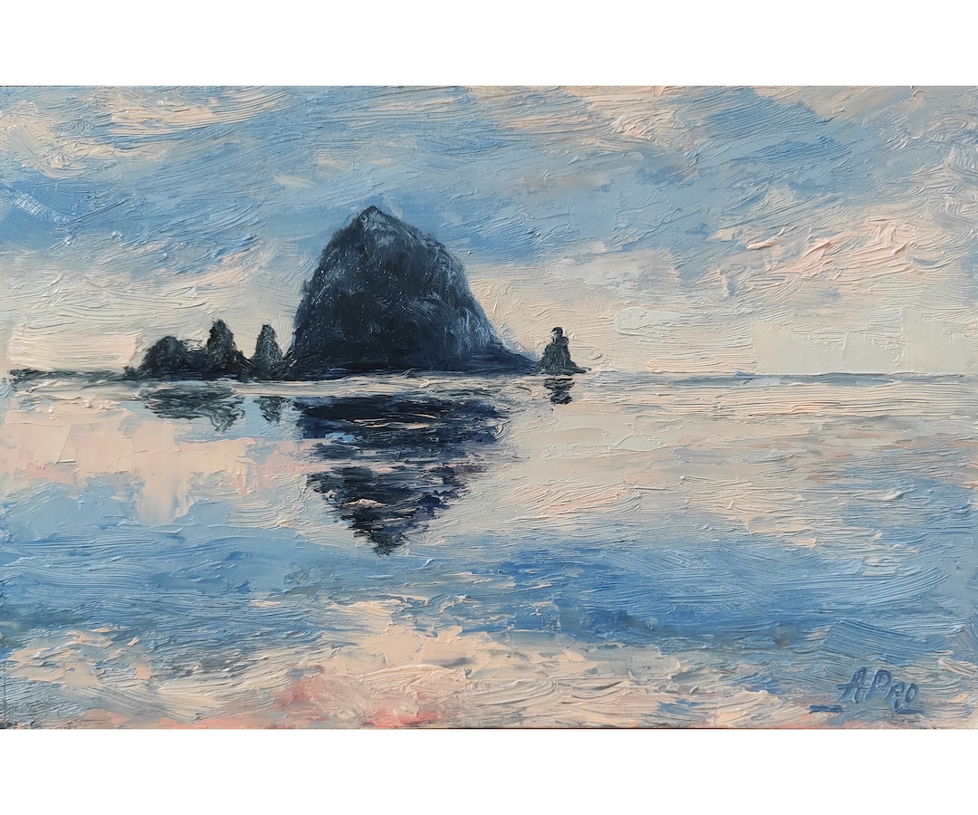 Oregon Coast Painting Original Artwork Oregon Beach Wall Art Landscape ...