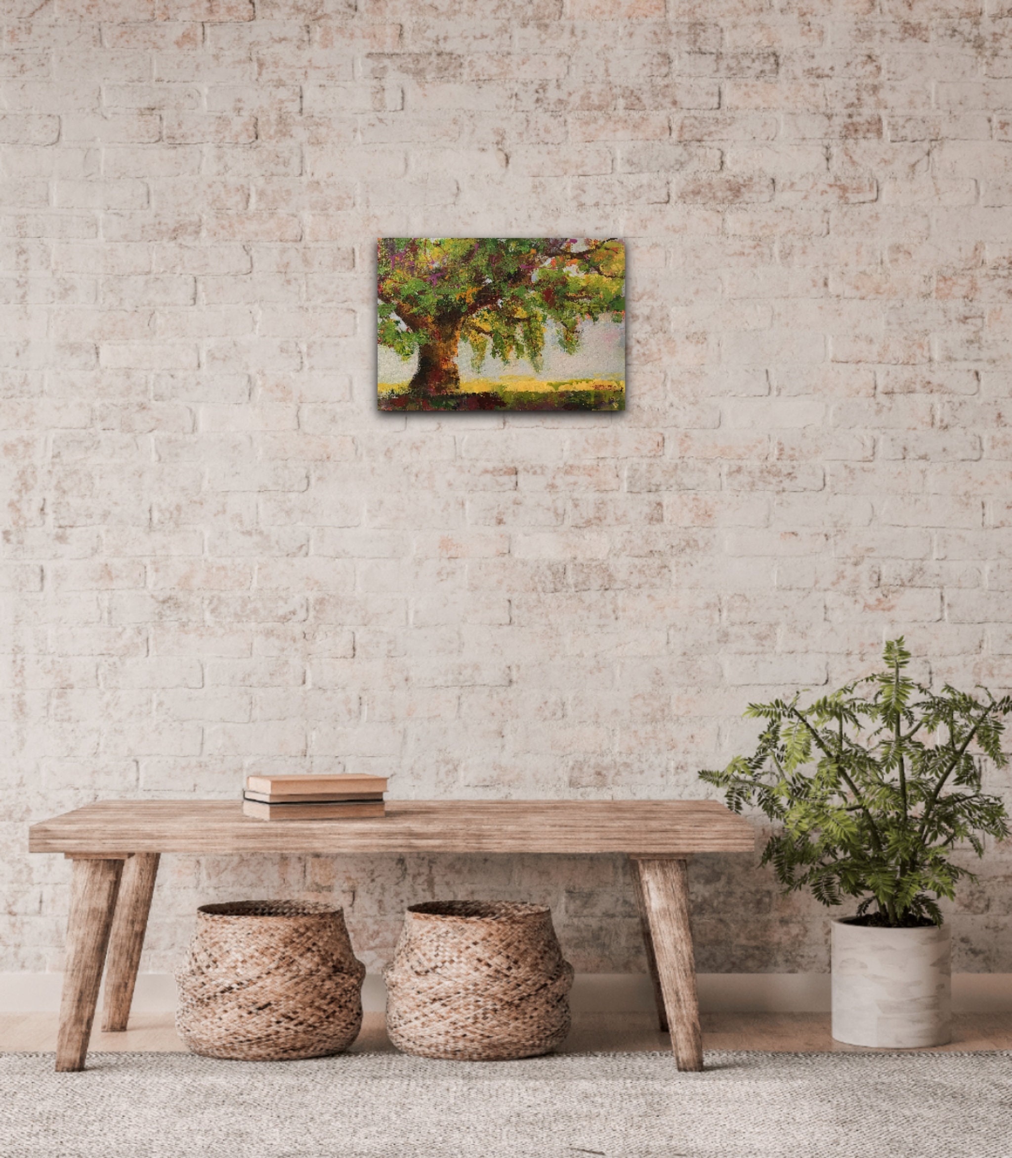 Oak Tree Painting Original Artwork Canvas Wall Art Abstract Landscape ...