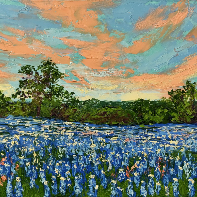 Bluebonnet Painting - Etsy
