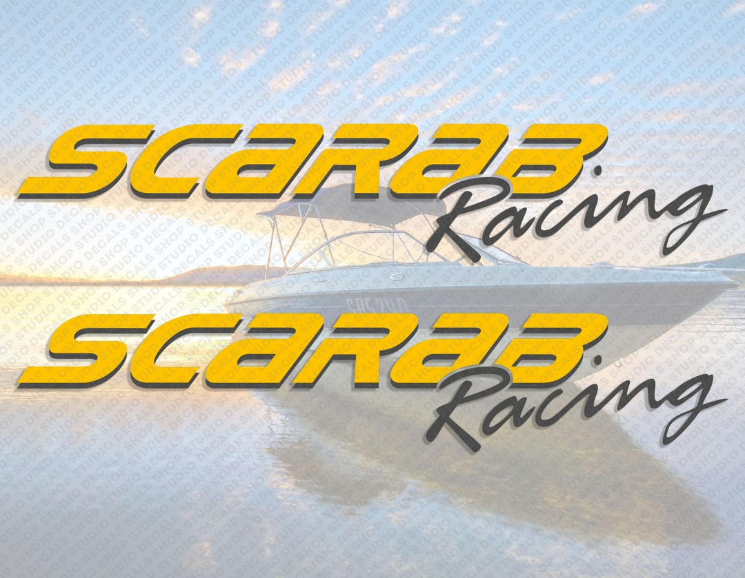 Scarab Racing Boat Logo Decal Set of 2 - Etsy