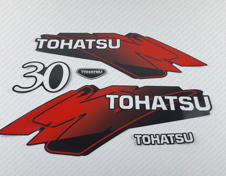 Tohatsu 30 HP Two Stroke Outboard Engine Decals Sticker Set ...