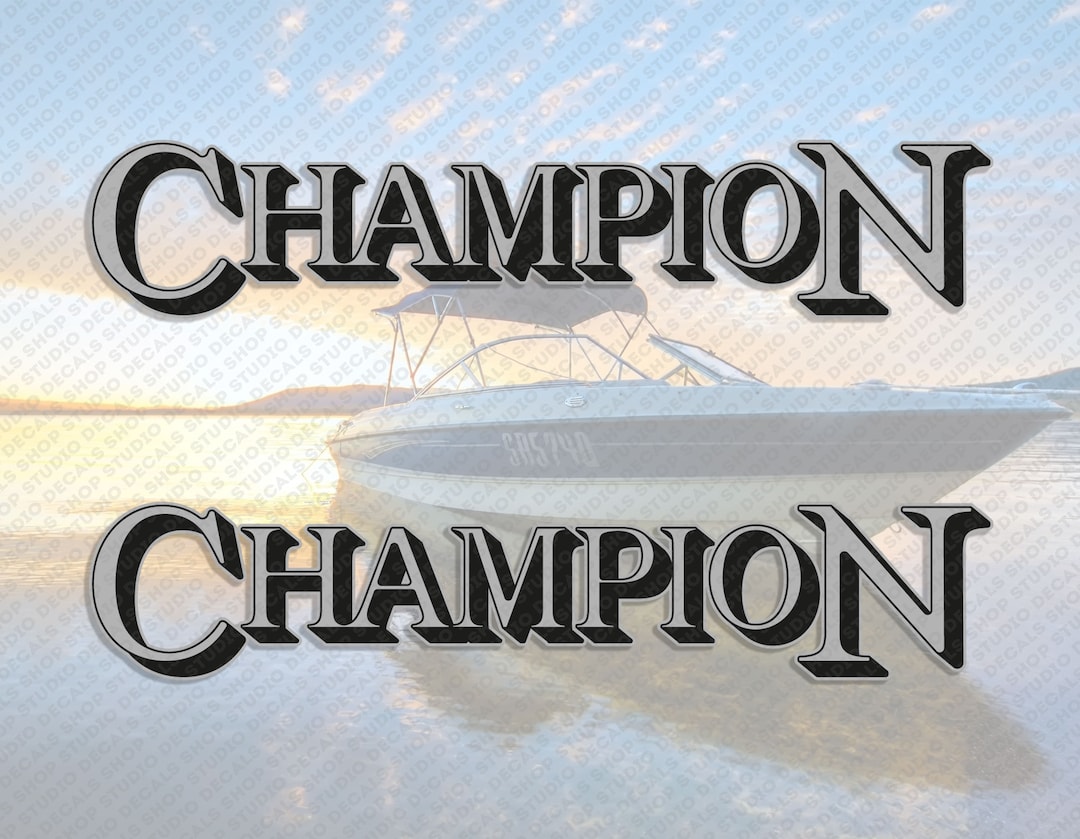 Champion Boat Logo Silver Decals Set of 2 - Etsy