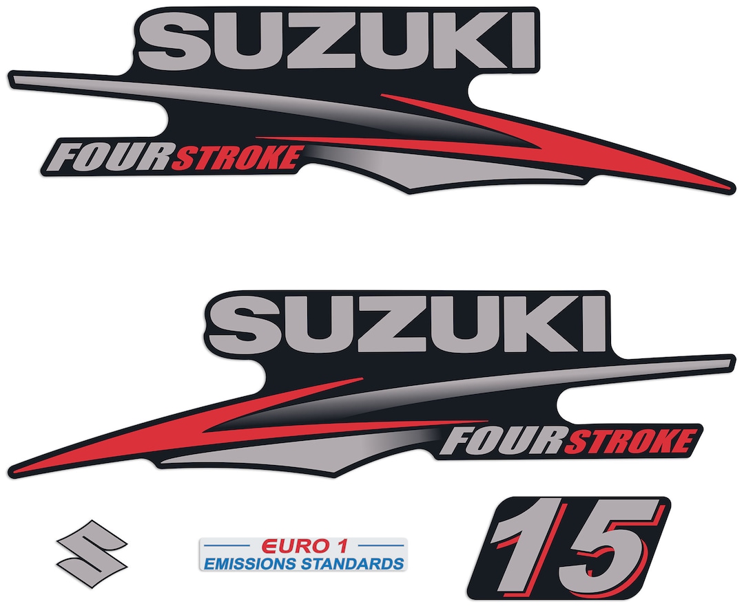 Suzuki DF15 15hp Four Stroke 2010 2013 Outboard Engine Decals Sticker ...