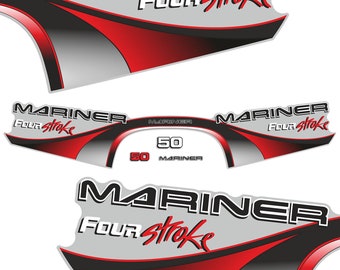 Mariner 4HP 80's Two Stroke Outboard Engine Decals Sticker Set ...