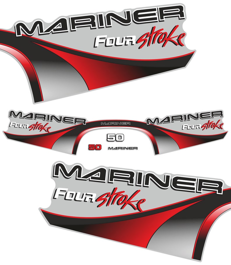 Mariner 50HP Four Stroke Outboard Engine Decals Sticker Set - Etsy