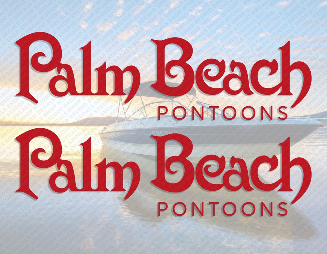 Palm Beach Pontoons Boat Logo Decal Set of 2 X 24" - Etsy