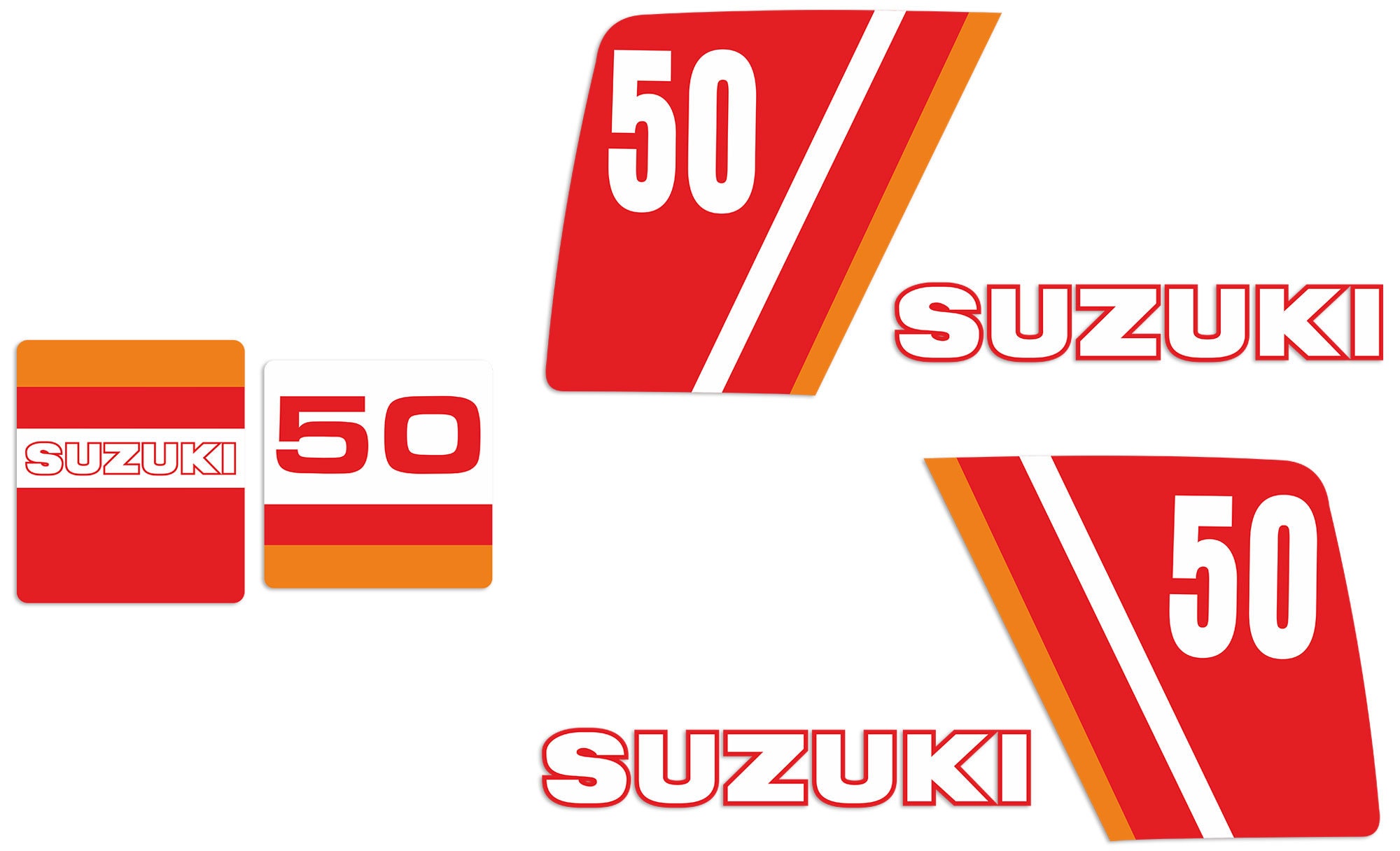 Suzuki DT50 50hp Two Stroke 80's Outboard Engine Decals Sticker Set ...