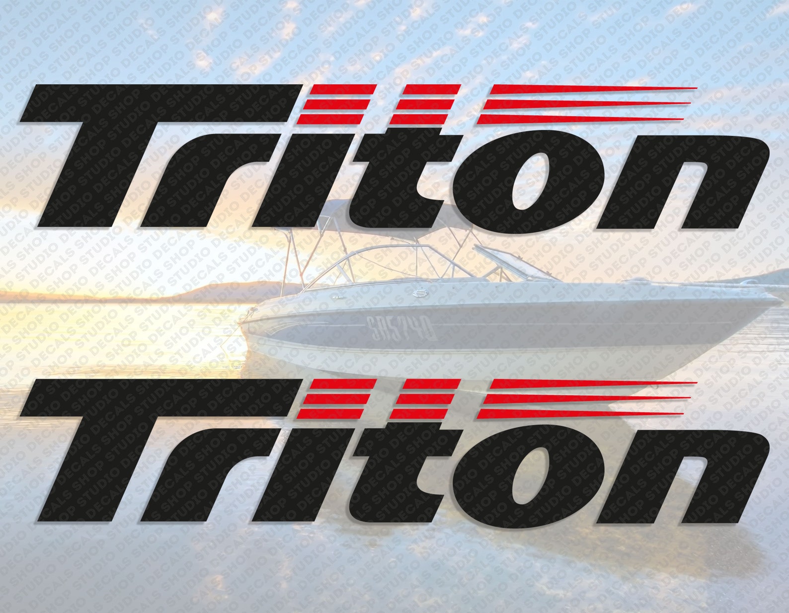 Triton Boat Logo V1 Decal Set of 2 - Etsy