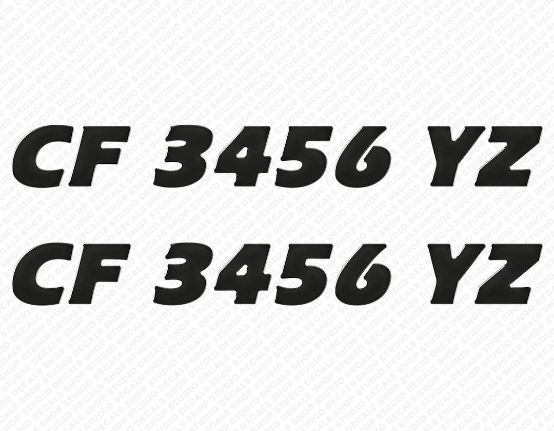 Landau Matching Font Boat Raised Domed Registration Decals Stickers 25. ...