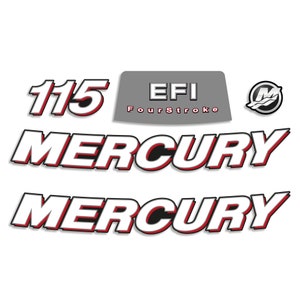 Mercury 115 HP Four Stroke EFI 2006-2012 Outboard Engine Decals Sticker ...