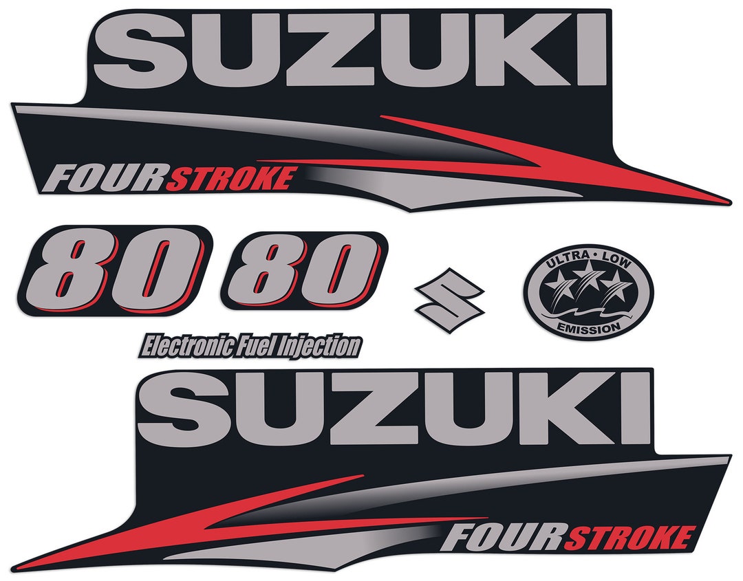Suzuki DF80 80hp Four Stroke - 2010 - 2013 Outboard Engine Decals ...