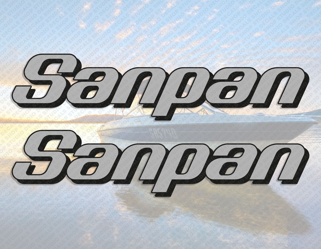 Sanpan Pontoon Boat Logo Silver Decal Set of 2 X 23" - Etsy