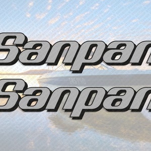 Sanpan Pontoon Boat Logo Silver Decal Set of 2 X 23 - Etsy Australia