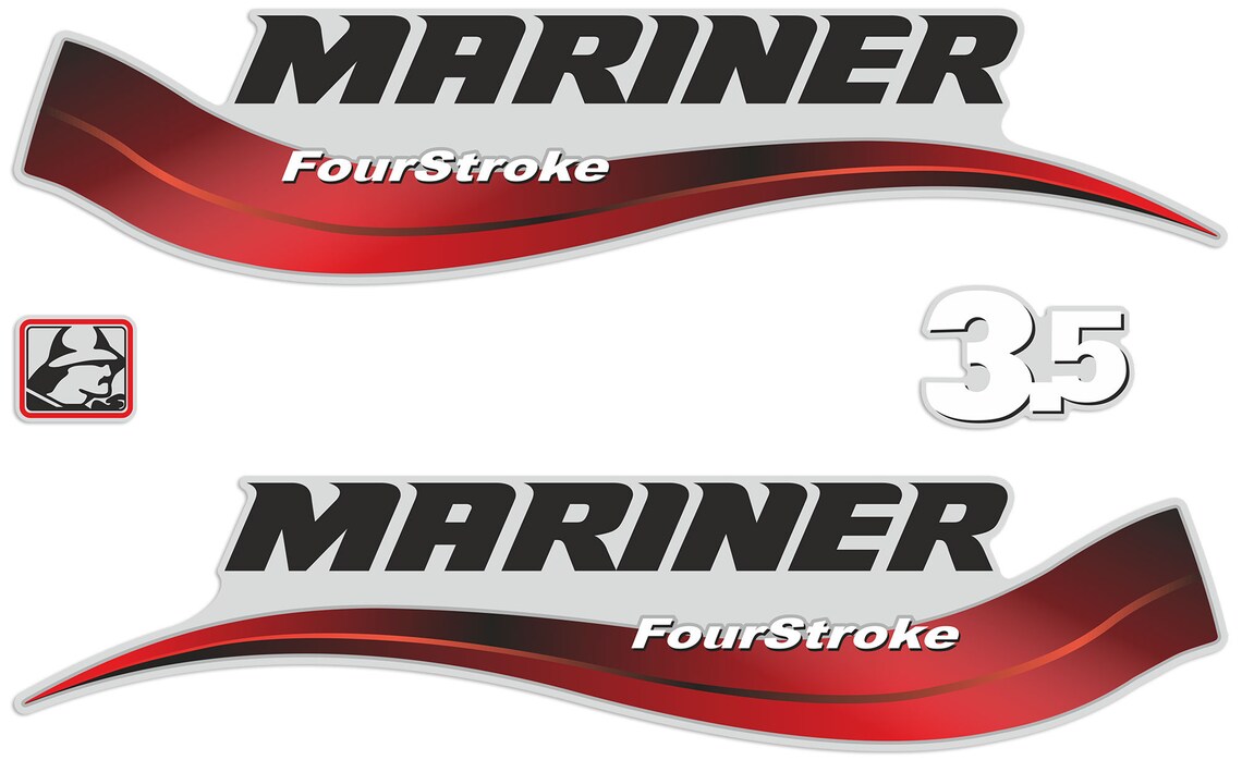 Mariner 3.5HP Four Stroke Outboard Engine Decals Sticker Set ...