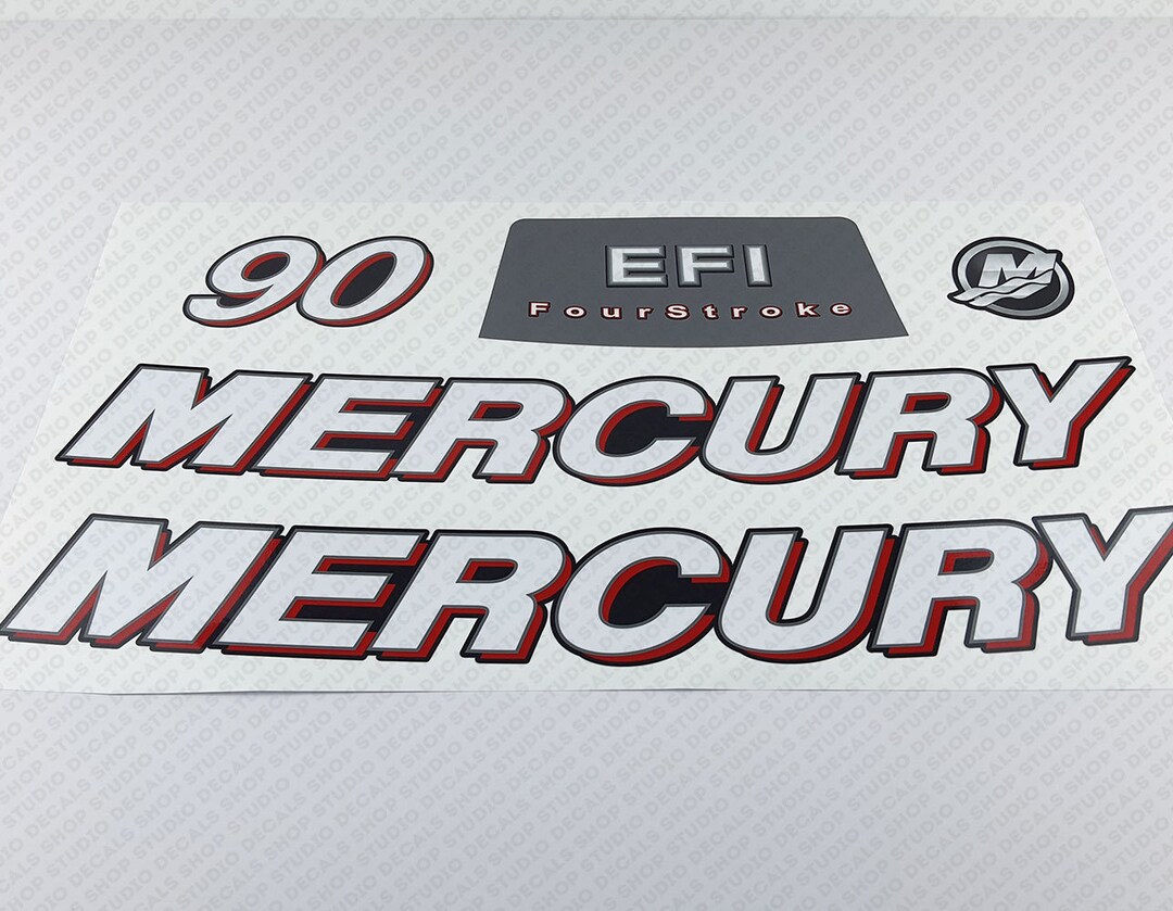 Mercury 90 HP Four Stroke EFI 2006-2012 Outboard Engine Decals Sticker ...