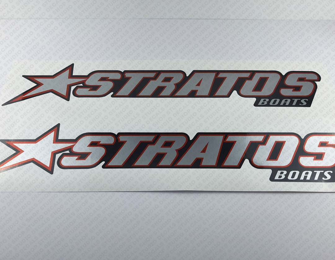 Stratos Boat Logo Silver Decal Set of 2 X 32" - Etsy