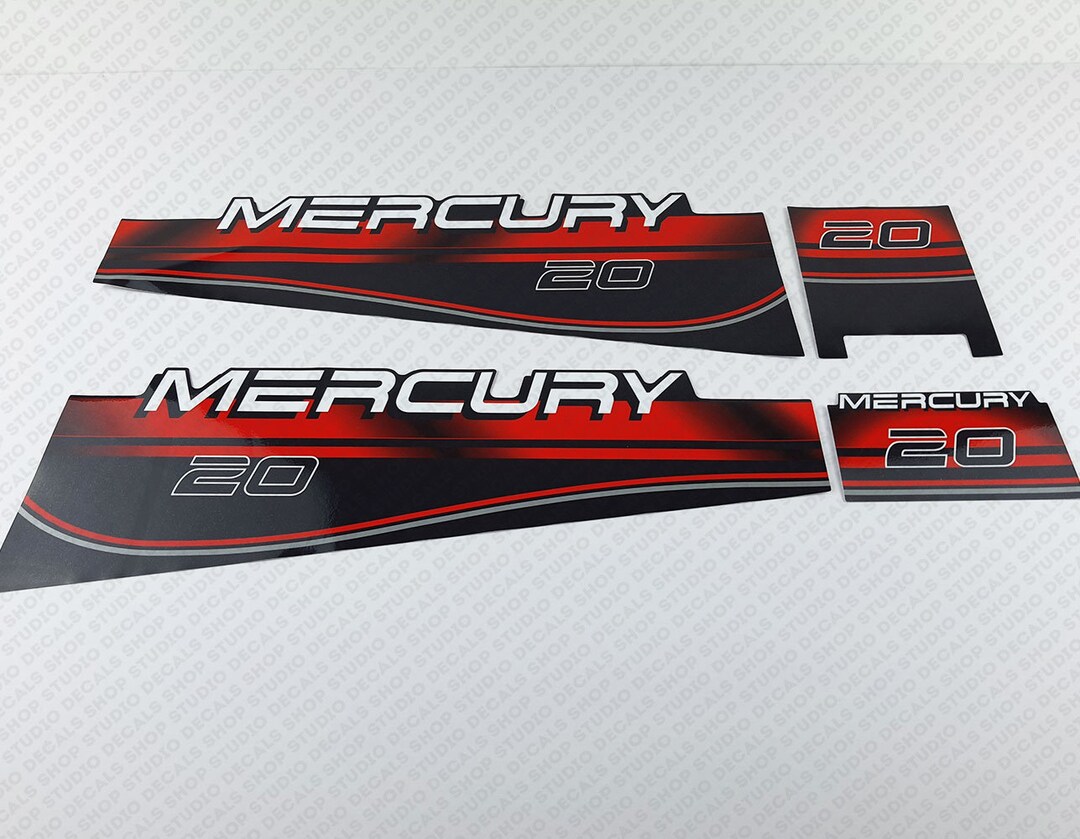 Mercury 20 HP Two Stroke 1996-1998 Outboard Engine Decals Sticker Set ...