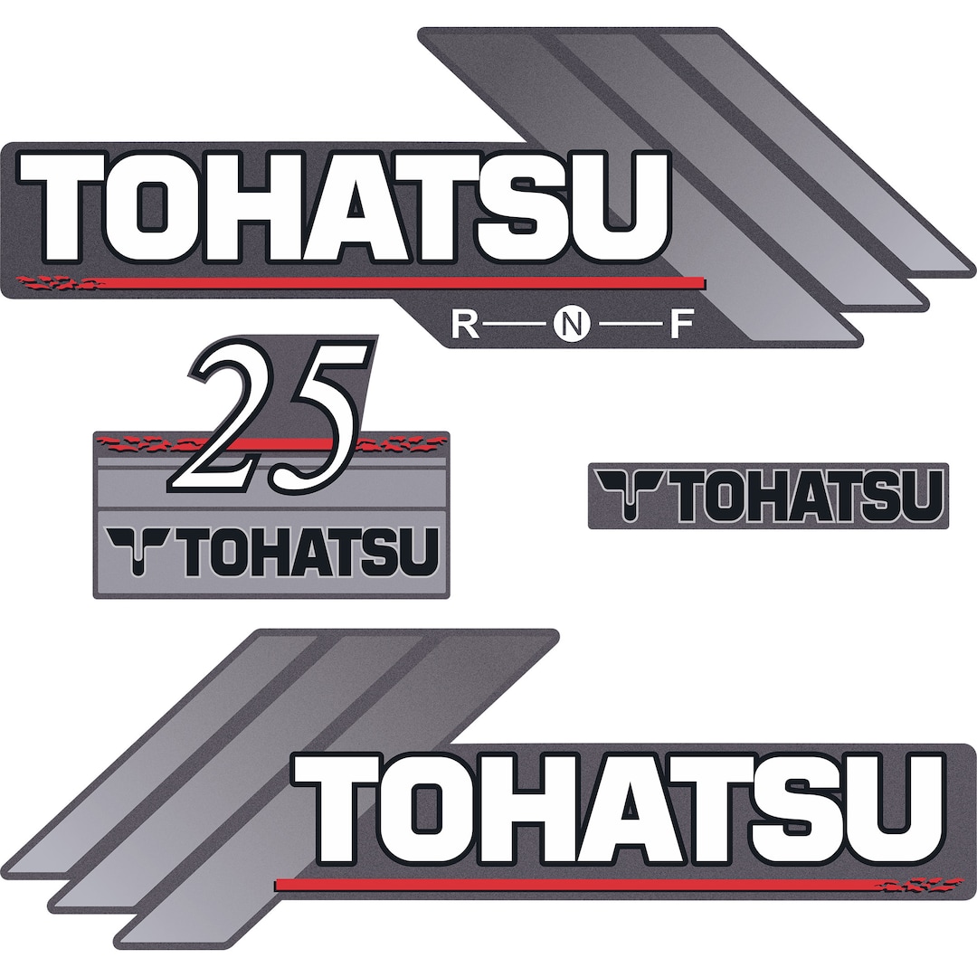 Tohatsu 25 HP Two Stroke 1996-2005 Outboard Engine Decals Sticker Set ...