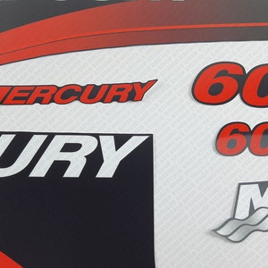 Mercury 60 Hp Four Stroke Outboard Engine Decals Sticker Set ...