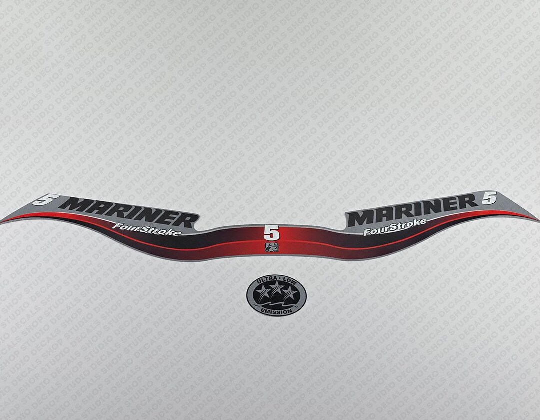 Mariner 5HP Four Stroke Outboard Engine Decals Sticker Set Reproduction ...