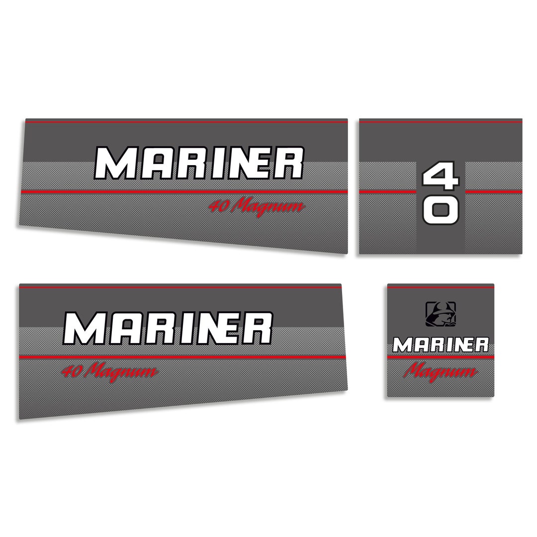 Mariner 40HP Magnum Outboard Engine Decals Sticker Set Reproduction - Etsy