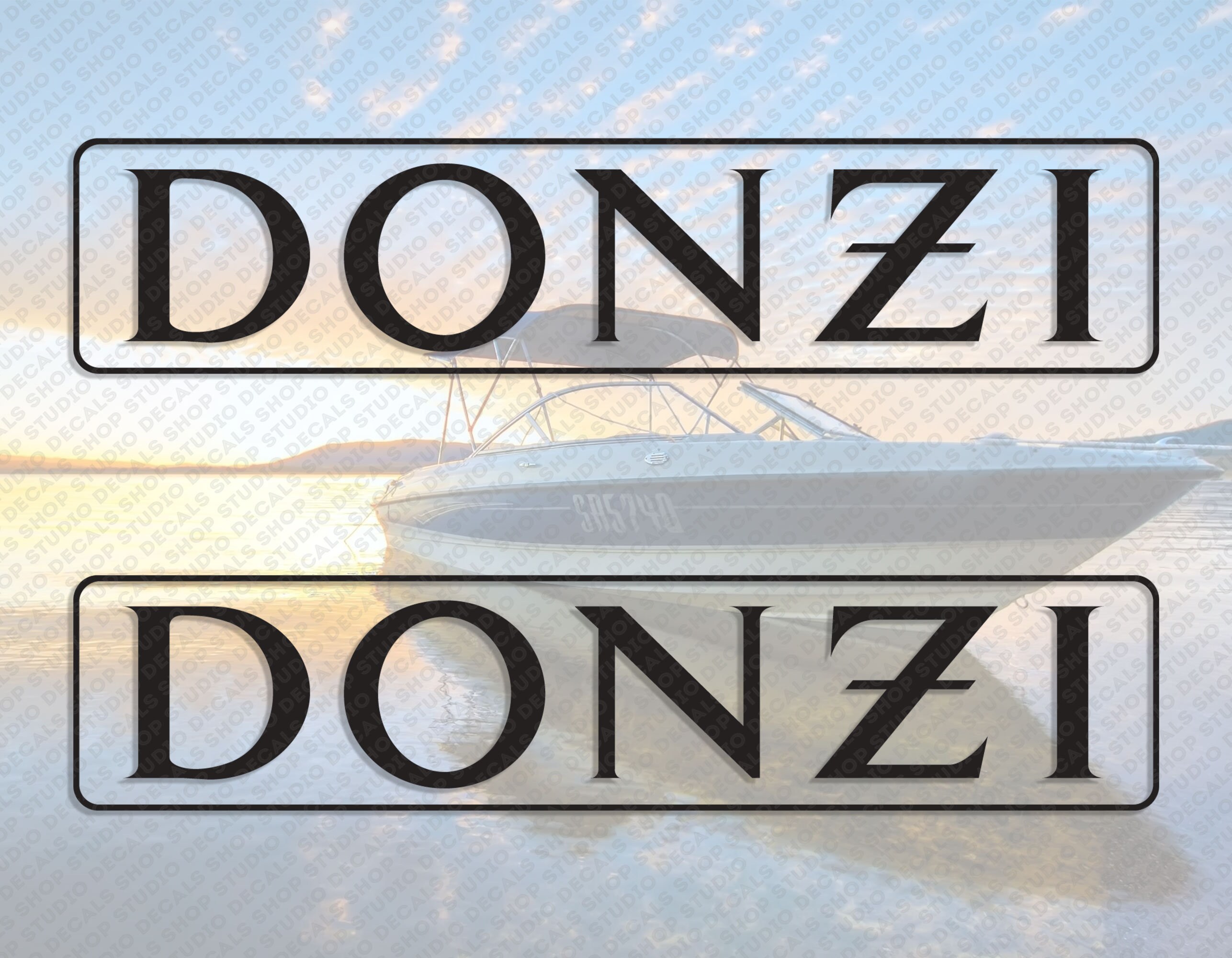 Donzi Boat Logo Decals Set of 2 - Etsy