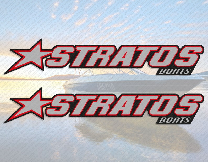 Stratos Boat Logo Silver Decal Set of 2 X 32 - Etsy