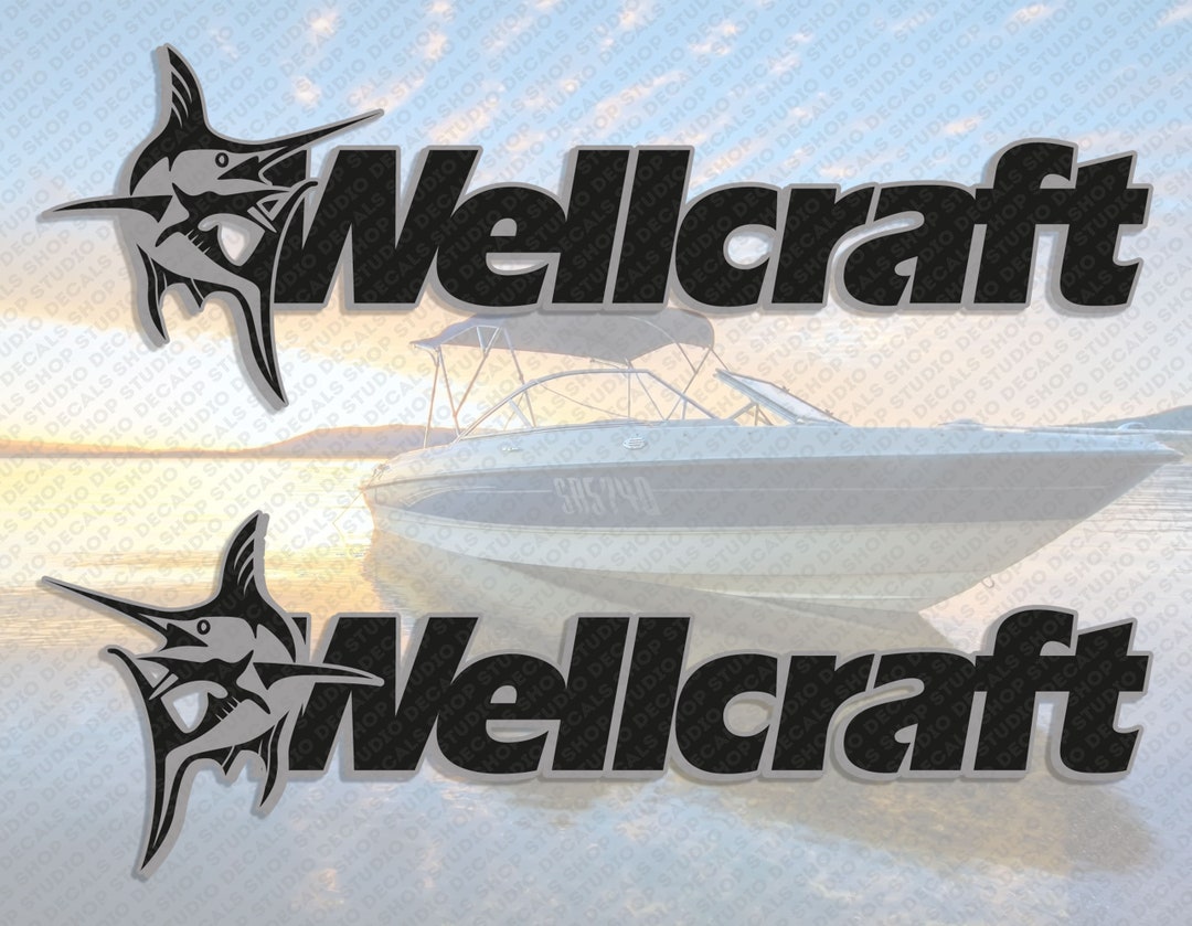 Wellcraft Boat Logo V4 Silver Decal Set of 2 - Etsy