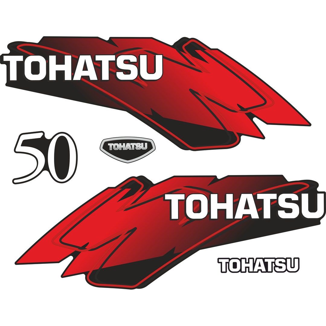 Tohatsu 50 HP Two Stroke Outboard Engine Decals Sticker Set ...