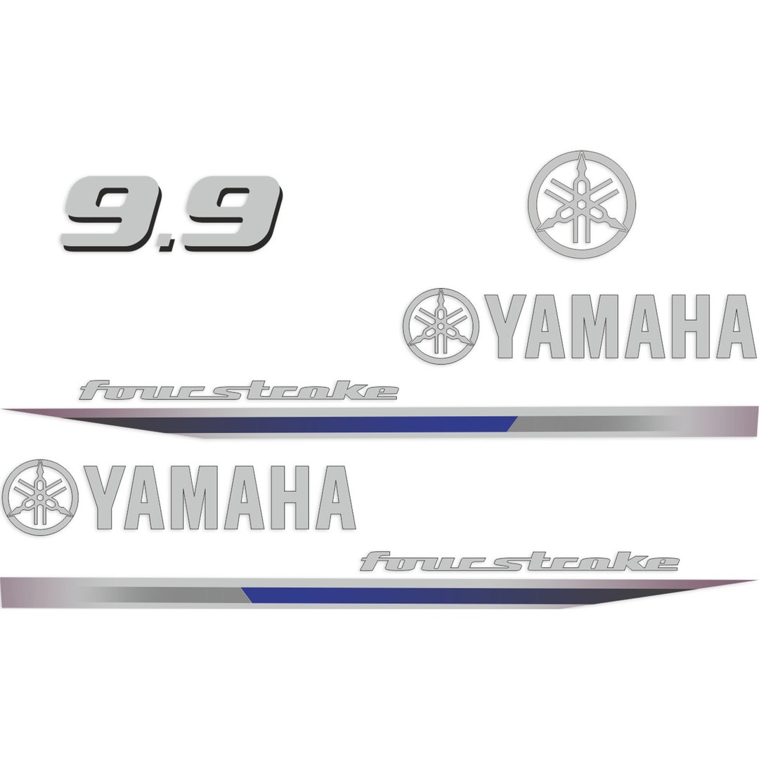 Yamaha 9.9 HP Four Stroke 2013 Outboard Engine Decals Sticker Set ...